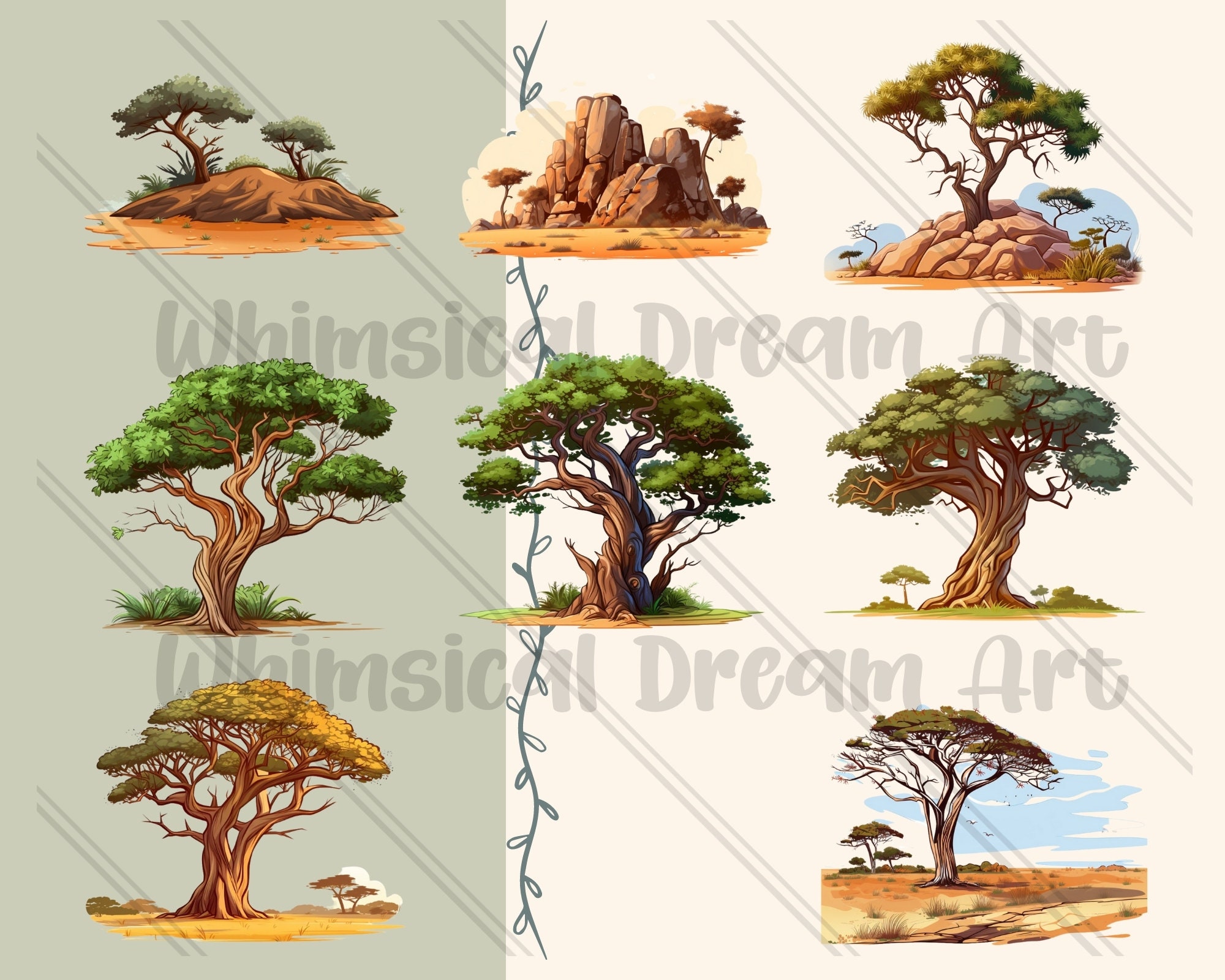 53 Safari Animals Clipart Watercolor Bundle, Jungle Safari PNG, African ...