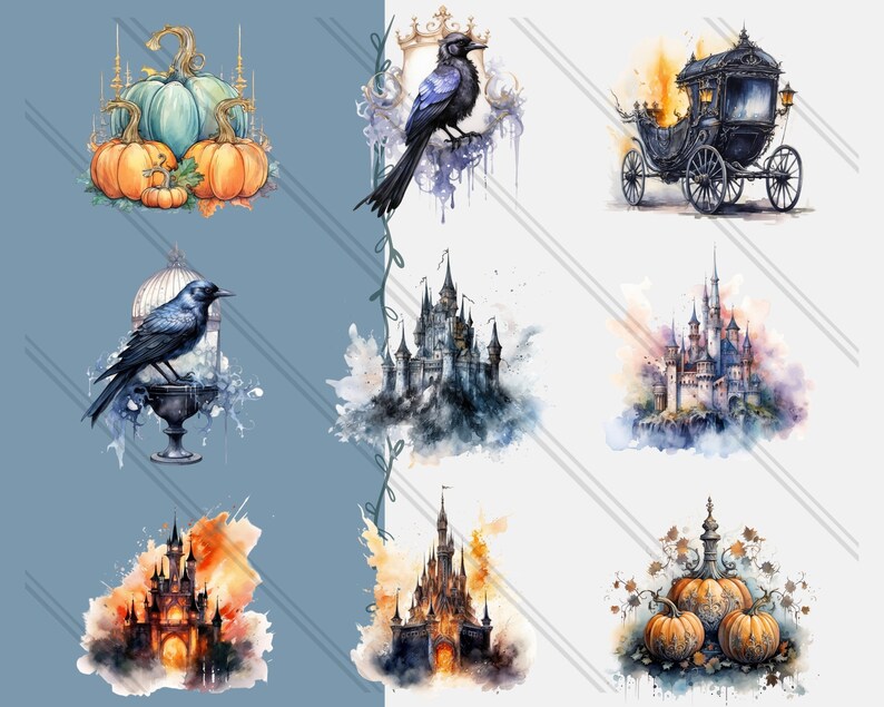 40 PNG Watercolour Gothic Cinderella Clipart, Watercolor, Cinderella ...