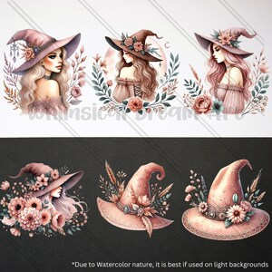 28 Watercolor Boho Witch Clipart, Beautiful Witch Bundle, Watercolour ...