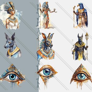 43 PNG Watercolor Fantasy Ancient Egypt Clipart, Ancient Mythology Clip ...