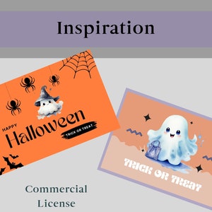 24 Cute Ghost Clipart, Watercolor Halloween PNG, Spooky Collage Images ...