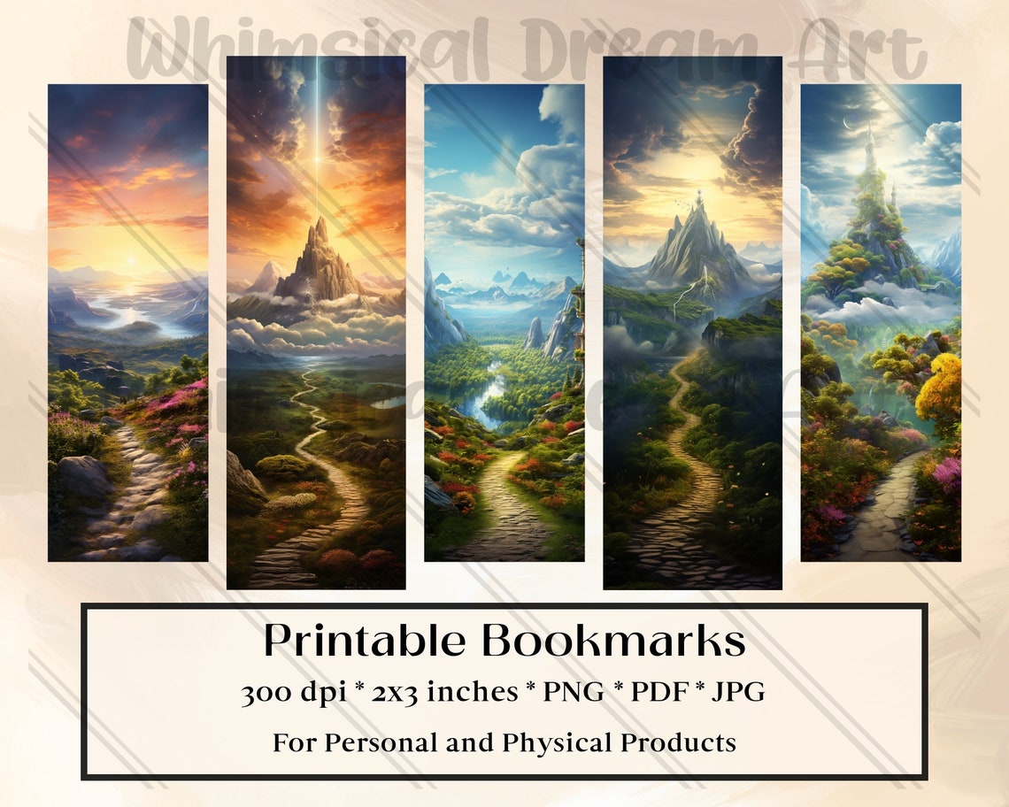 20 Fantasy Roads Bookmark Designs Printable Bookmarks Digital - Etsy