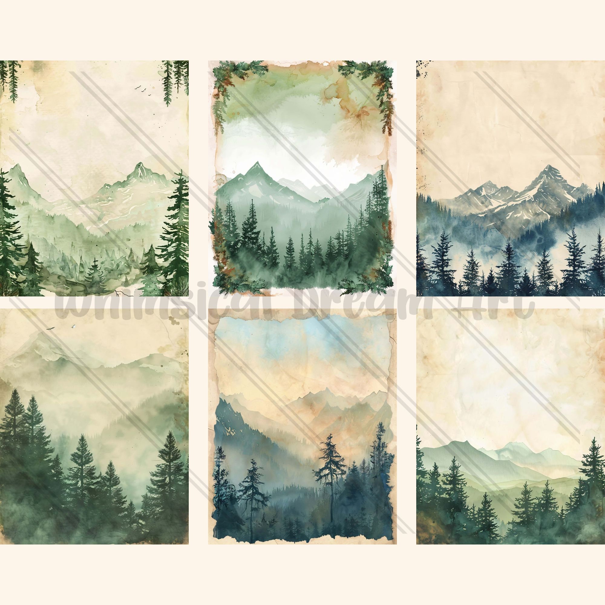 35 Mountain Junk Journal Printable Pages, Printable Hiking Junk Journal ...