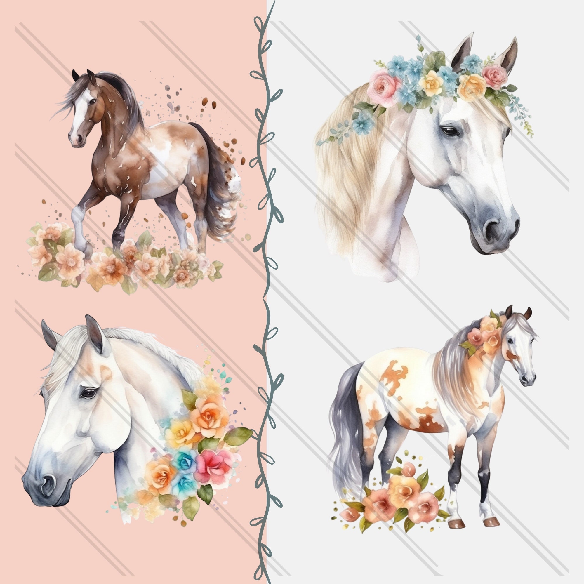 22 Horse PNG Collection horse Clipart Set watercolor - Etsy Canada