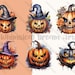 24 Watercolor Scary Pumpkin Clipart Bundle, Halloween Horror Designs ...