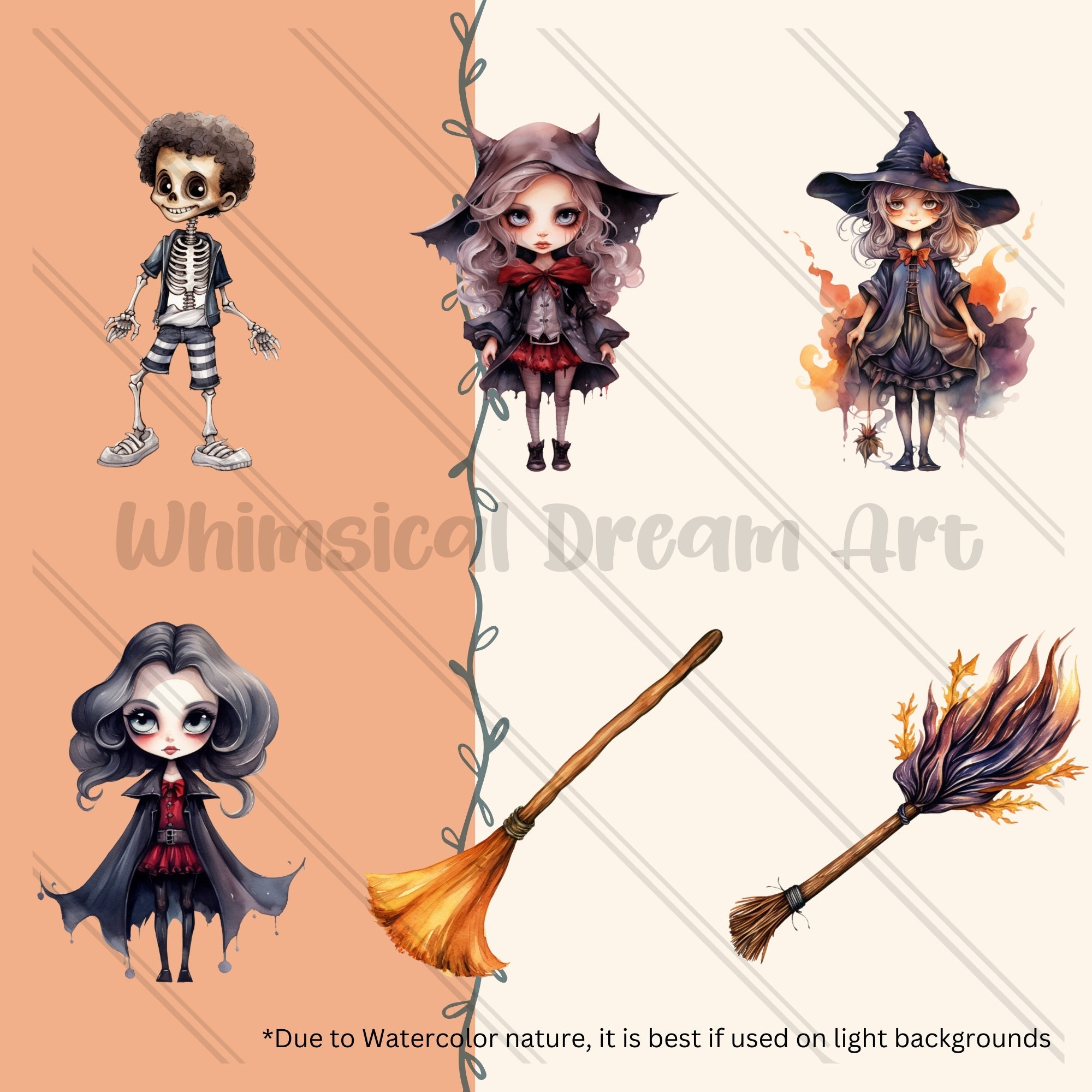 30 Whimsical Halloween Clip Art Pack Spooky Clipart PNG - Etsy