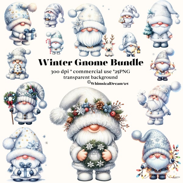 Christmas Gnomes Clipart - Etsy