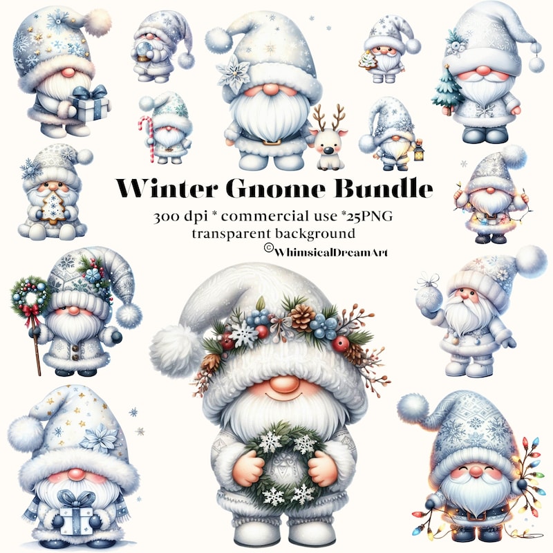 Christmas Gnomes Clipart - Etsy