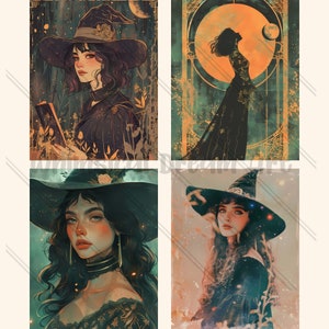 28 Witch Digital Paper, Pagan Background, Fantasy Collage Printable ...