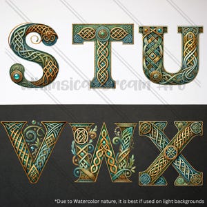 Celtic Clipart Decorative Letters, Uppercase Alphabet Set, Clipart Png ...