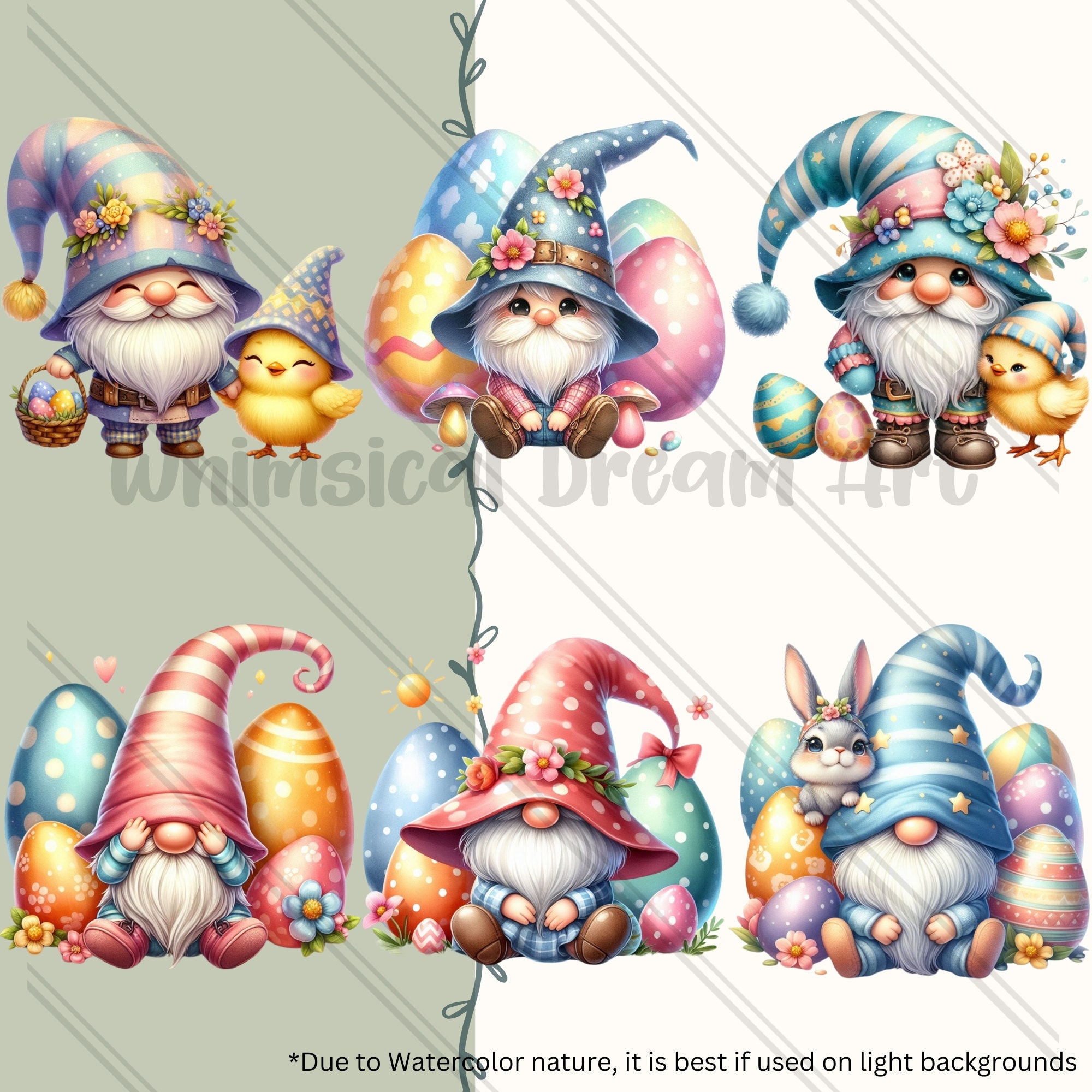 29 Watercolor Easter Gnomes Clipart Bundle, Garden Flower Clipart ...