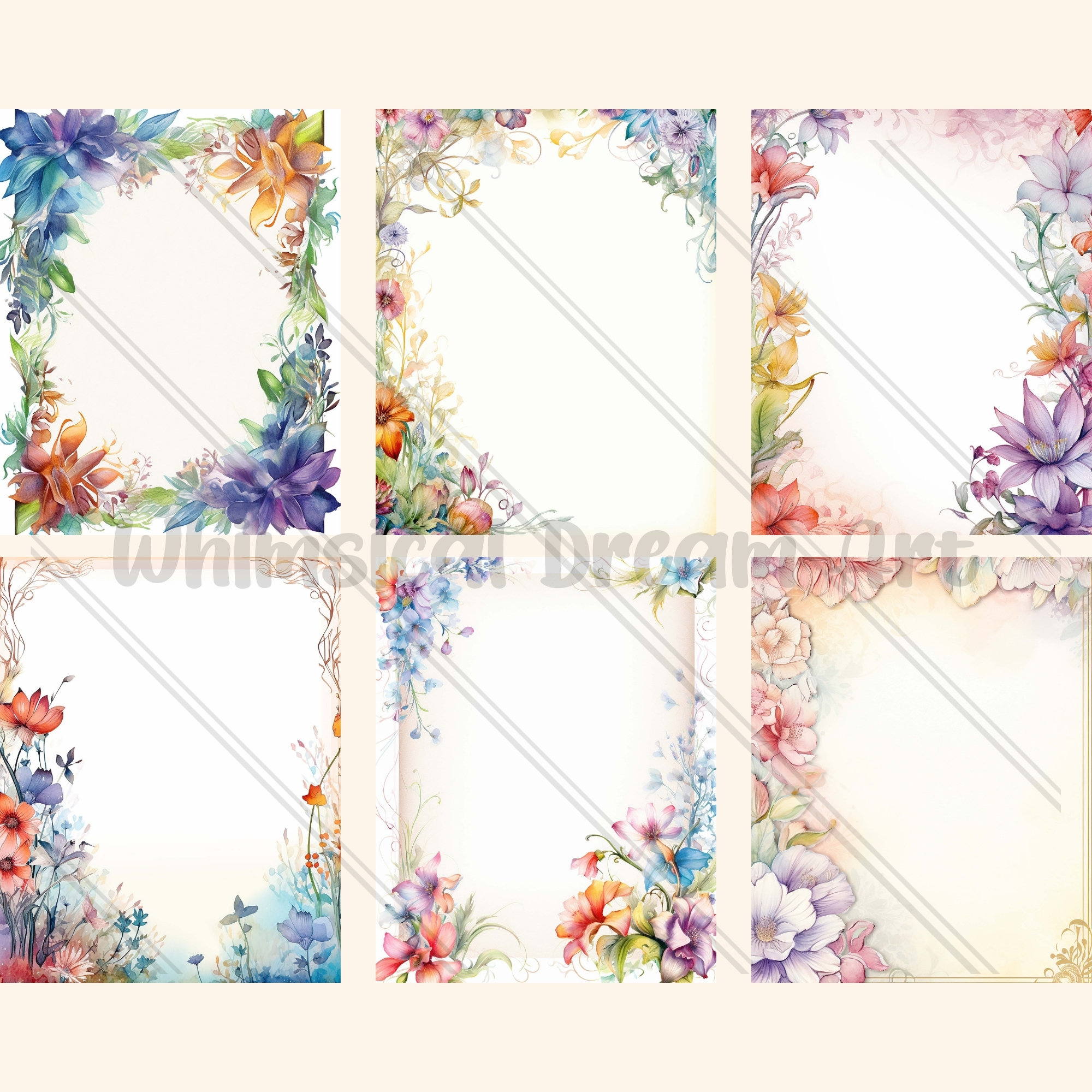 24 Flower Journal Digital Paper Fantasy Background Enchanted - Etsy