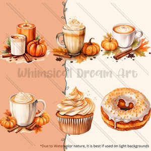 29 Watercolor Pumpkin Spice Clipart Bundle, Cozy Fall Images, Pumpkins ...