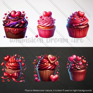 24 Valentines Cupcake Clipart Bundle, Valentine Day Cupcake PNG ...