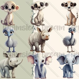 53 Safari Animals Clipart Watercolor Bundle, Jungle Safari PNG, African ...