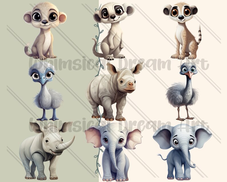 53 Safari Animals Clipart Watercolor Bundle, Jungle Safari PNG, African ...