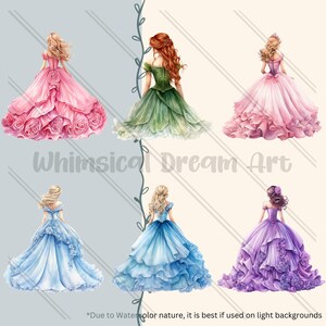26 PNG Watercolour Princess Clipart Bundle, Fairytale , Fantasy Images ...