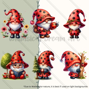 30 Ladybug Gnomes PNG Bundle Collection, Gardening Gnomes Sublimation ...