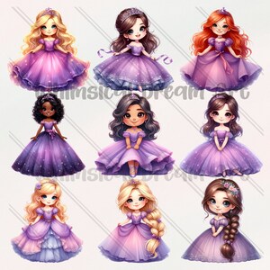 46 Cute Princess Watercolor Clipart, Little Princess Bundle, Horse PNG ...