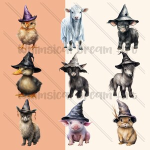 52 Watercolor Fall Farm Animal Clipart - Cute Chickens, Horses, Cows ...