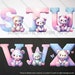 Cute Teddy Bear Clipart Decorative Letters for Commercial Digital Art ...