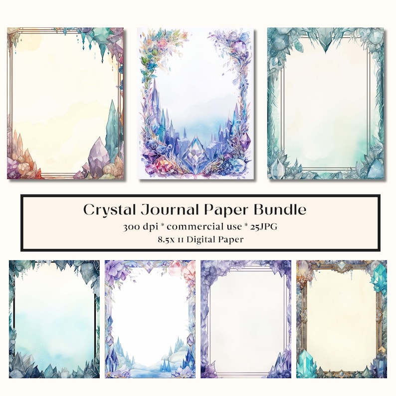 25 Crystal Journal Digital Paper, Fairy Background, Fantasy World ...