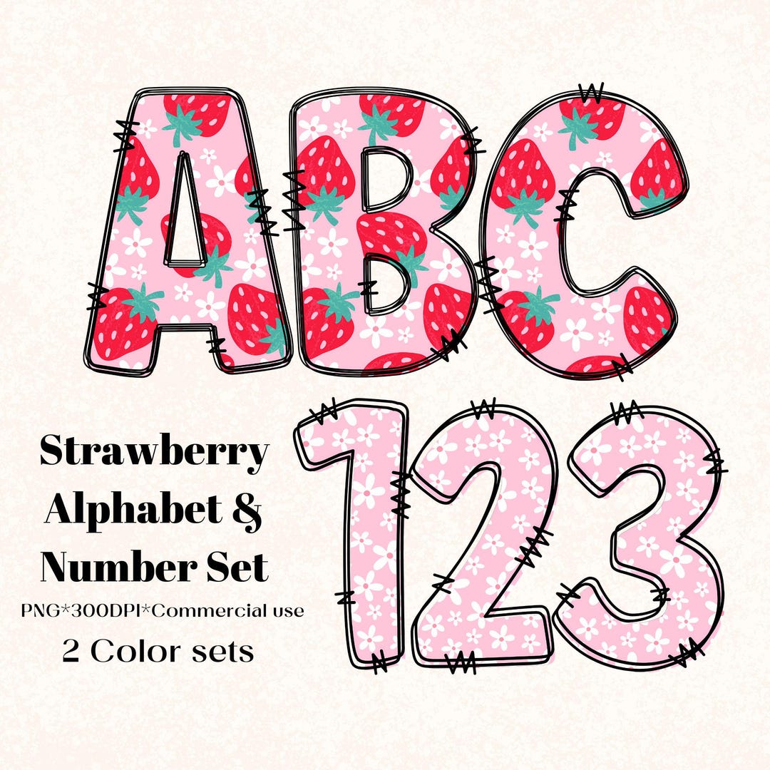 Strawberry Clipart Decorative Letters for Commercial Use Digital Art ...