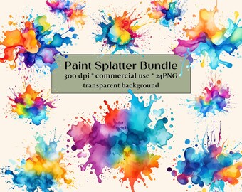 Watercolor Color Splash Clipart PNG Paint Splatter Clipart Alcohol Ink ...