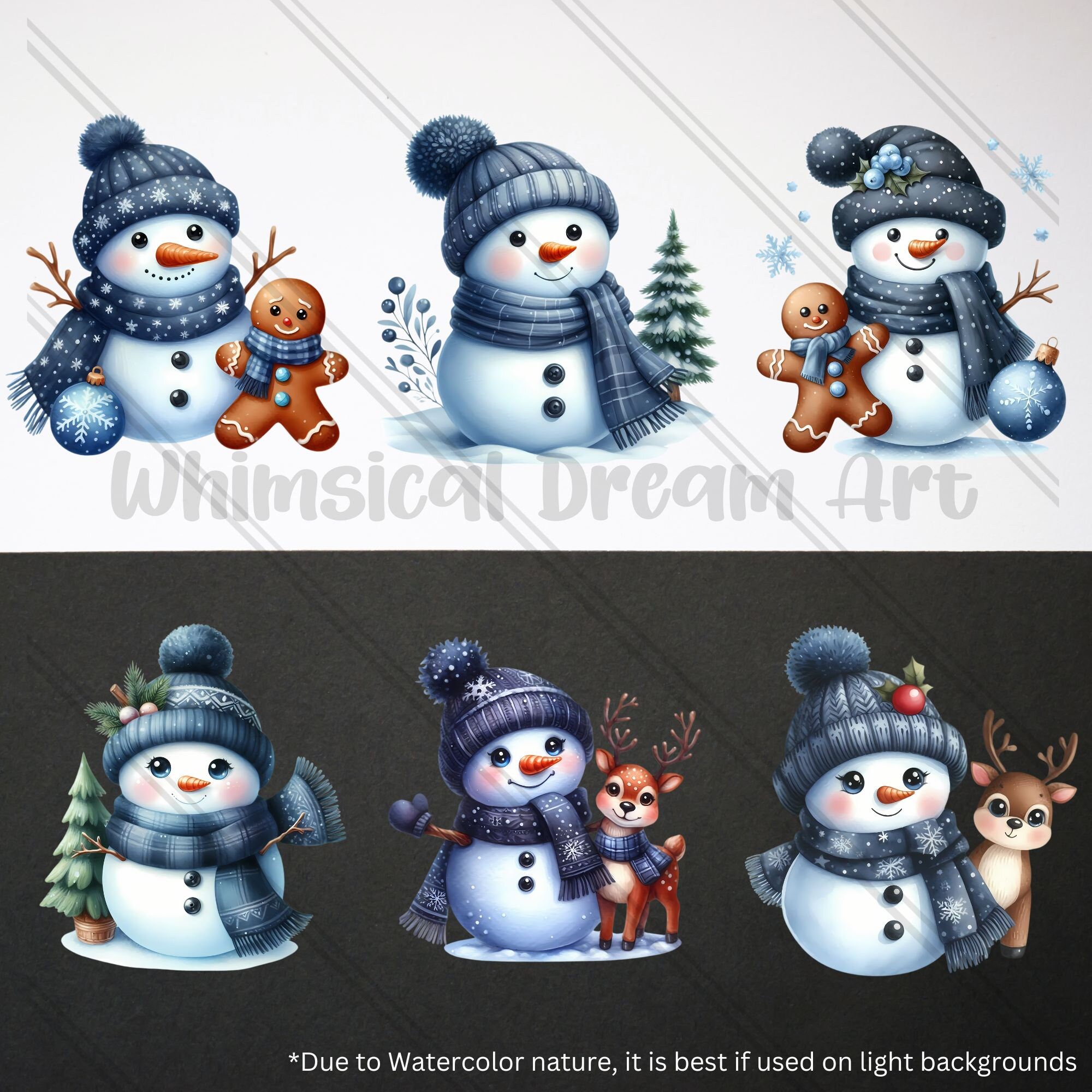 24 Christmas Blue Snowman Clipart Bundle, Blue Snowman Png , Snowman ...