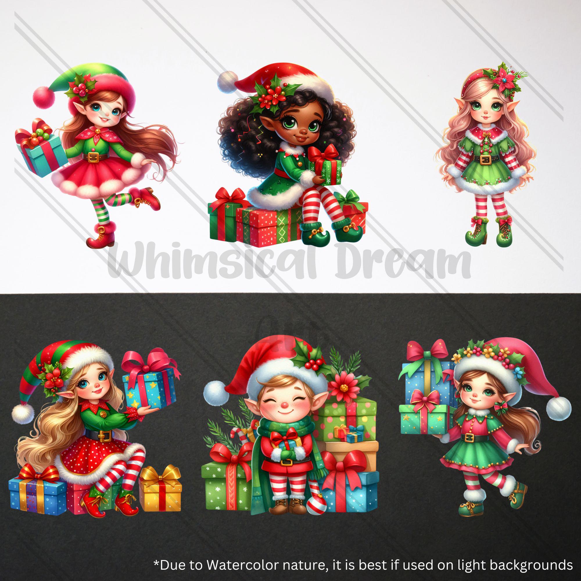 24 Christmas Elves Clipart, Christmas Clipart, Elves Clipart, Christmas ...