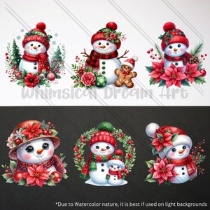 24 Christmas Red Snowman Clipart Bundle, Red and Green Snowman Png ...
