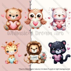 28 Valentine Baby Animals PNG Collection, Valentines Day Clipart ...