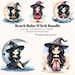 12 Watercolor Cute Beach Boho Witch Clipart, Halloween Clipart Bundle ...