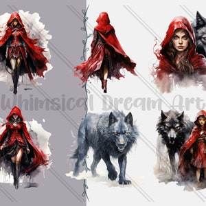 34 PNG Watercolour Red Riding Hood Clipart, Little Red Riding Hood ...