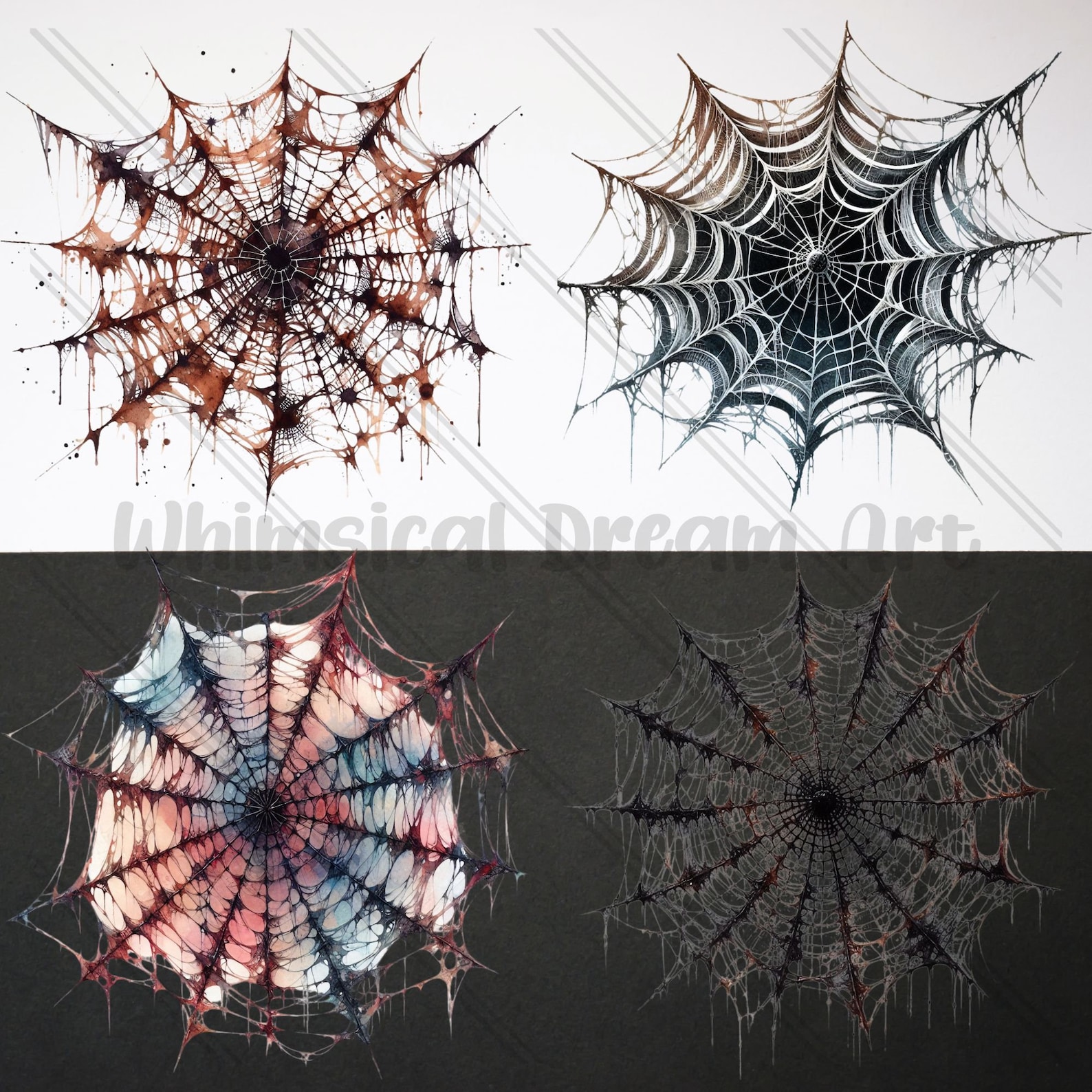 28 Watercolour Halloween Spiderweb Clipart Bundle, Spider Web PNG ...