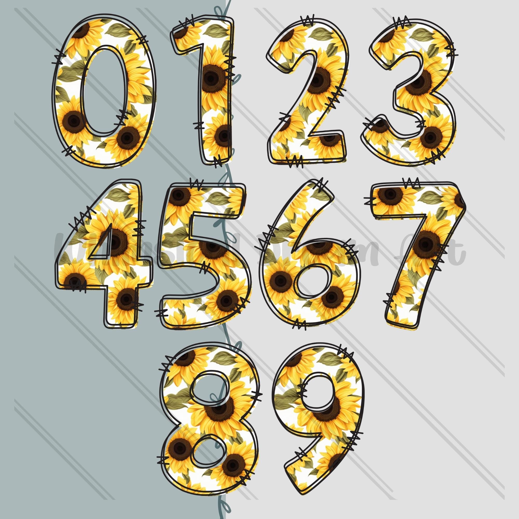 Sunflower Clipart Decorative Letters for Commercial Use Digital Art ...
