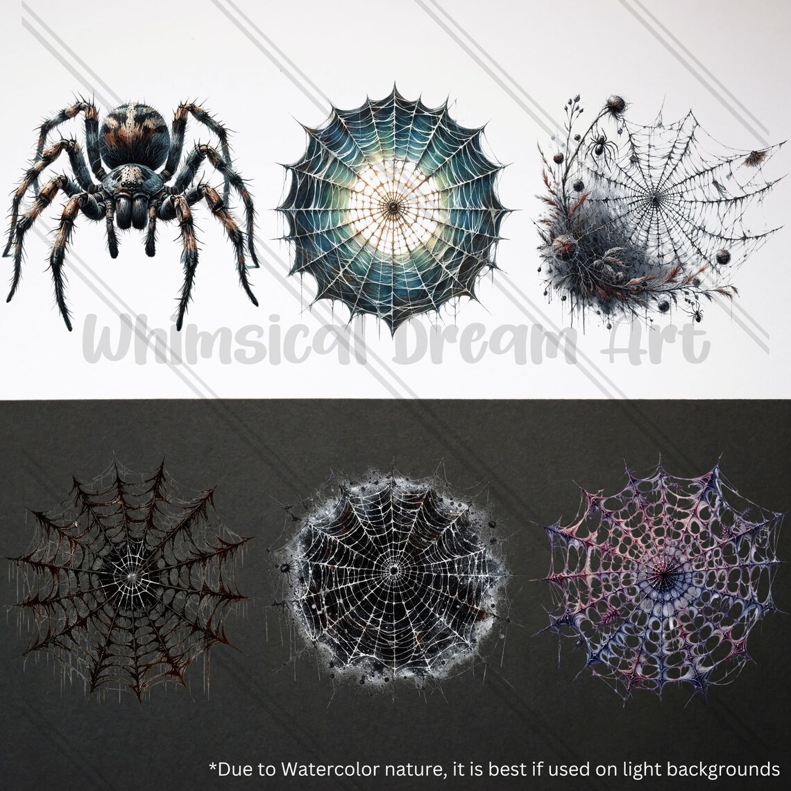 28 Watercolour Halloween Spiderweb Clipart Bundle, Spider Web PNG ...