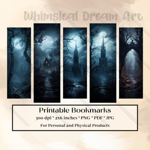 29 Dark Fantasy Forest Bookmark Designs, Printable Bookmarks Digital ...