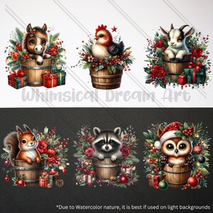 24 Christmas Animal Clipart Bundle, Cute Animals in Bucket Set ...