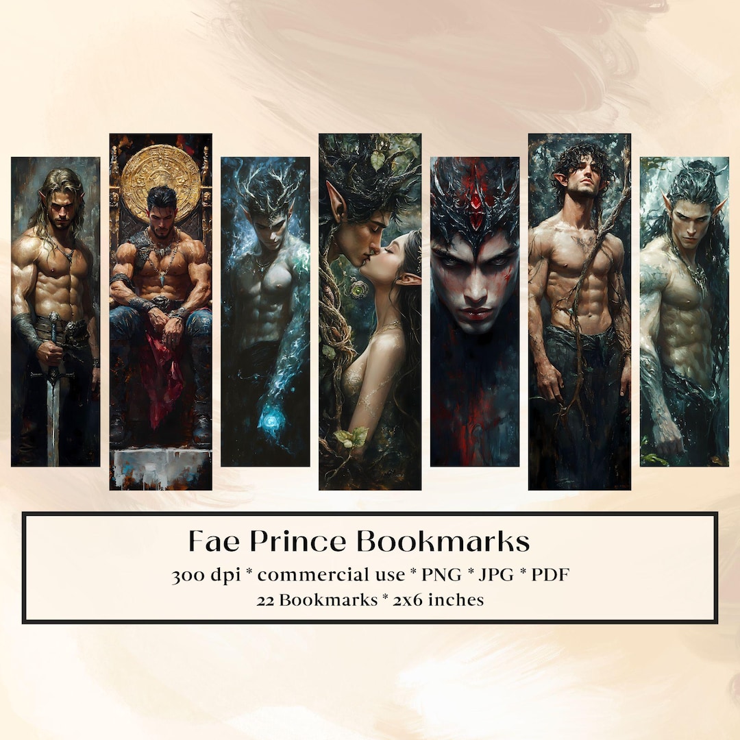 22 Dark Fae Prince Bookmark Designs, Printable Bookmarks Digital ...