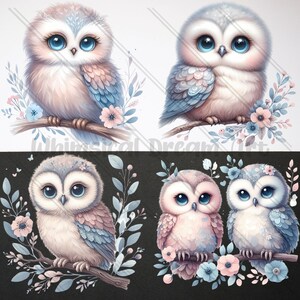 28 Boho Owls, Owl Clipart, Owl Png, Cute Floral Owl Bundle, PNG File ...