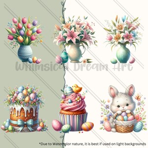 25 Watercolor Cute Easter Clipart Bundle, Spring Clipart, Easter Bunny ...