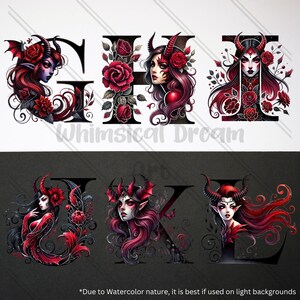 Lilith Clipart Decorative Letters, Uppercase Alphabet Set, Clipart Png ...