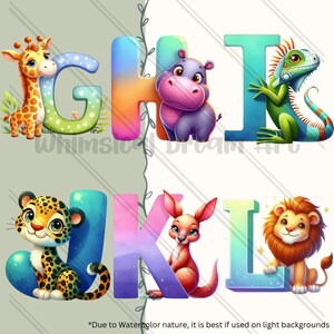 Animal Alphabet Clipart Decorative Letters, Alphabet Clipart, Letter ...