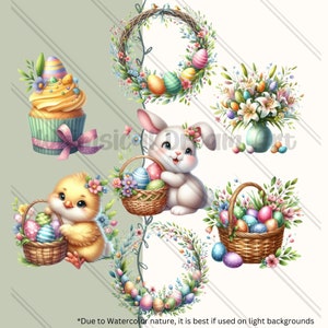 25 Watercolor Cute Easter Clipart Bundle, Spring Clipart, Easter Bunny ...