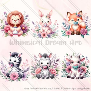 35 Watercolor Cute Baby Animal Clipart, Animals Png, Baby Images ...