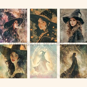 28 Witch Digital Paper, Pagan Background, Fantasy Collage Printable ...