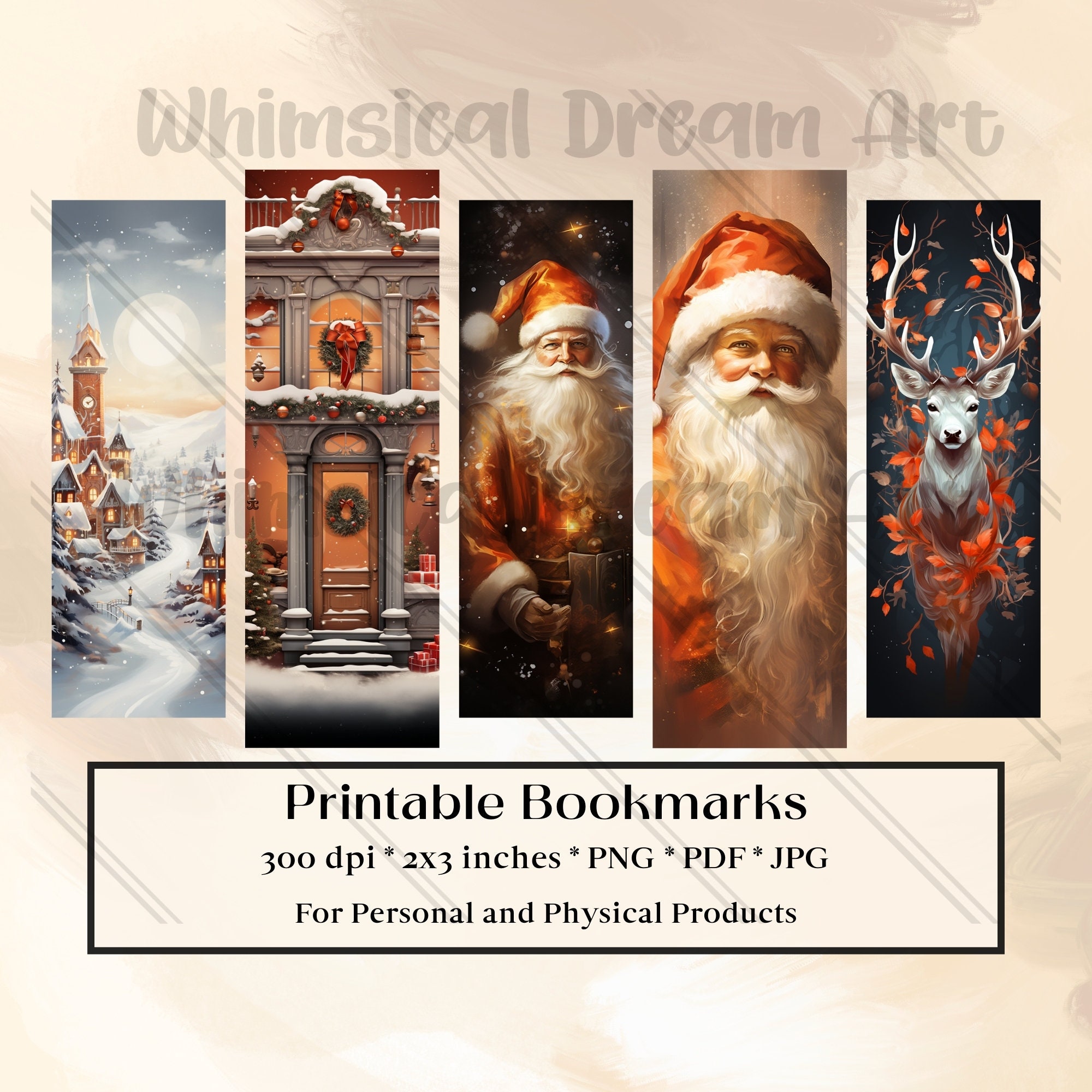 26 Christmas Bookmark Designs, Printable Bookmarks Digital Download ...