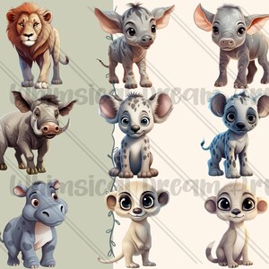 53 Safari Animals Clipart Watercolor Bundle, Jungle Safari PNG, African ...