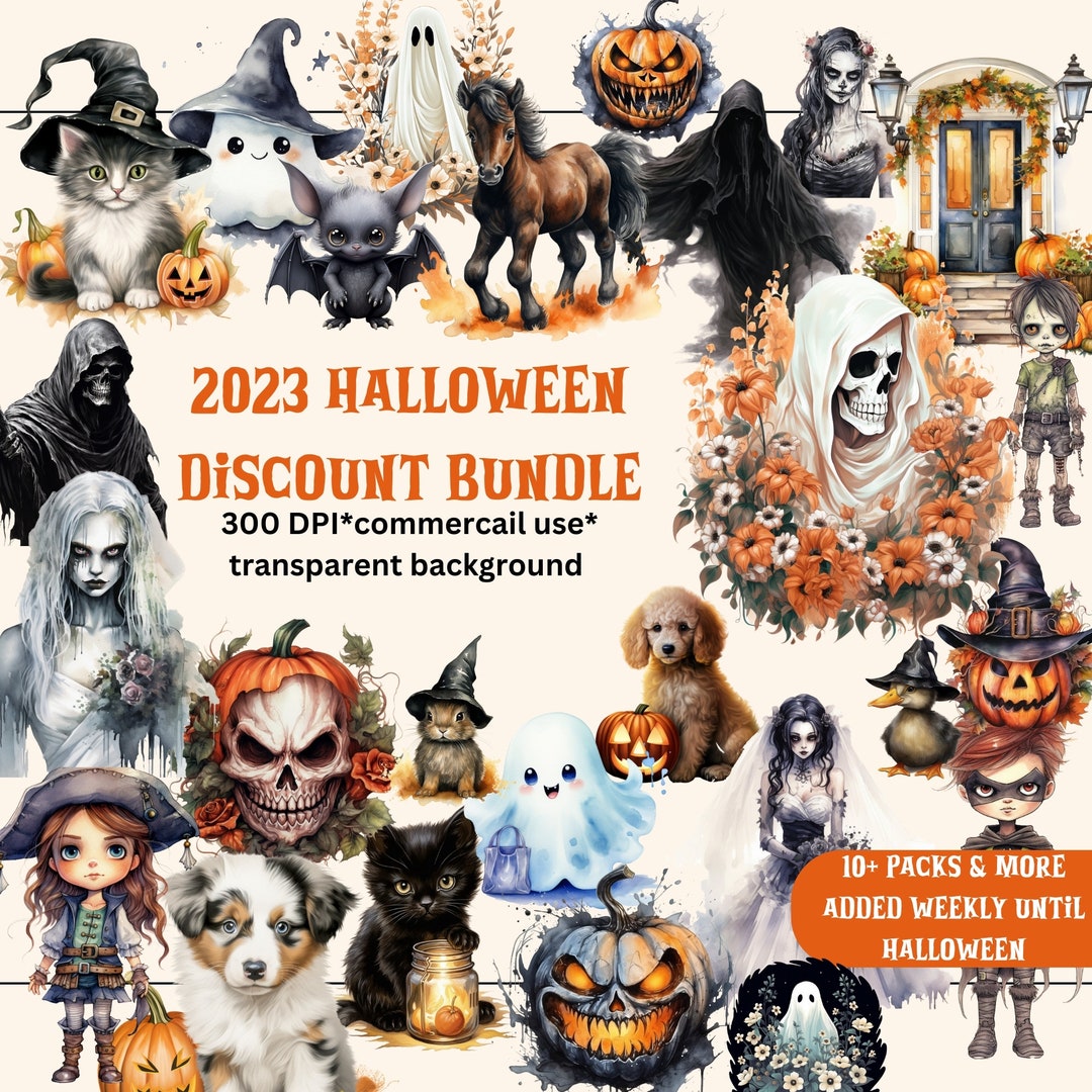 275+ Halloween Discount Clipart Bundle- Ghosts, Pumpkins, Zombies ...